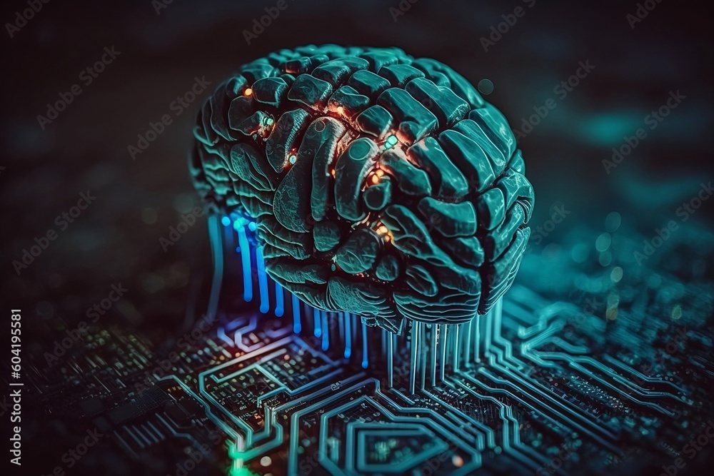artificial intelligence, AI, brain, Generative AI, cybernetic brain ...