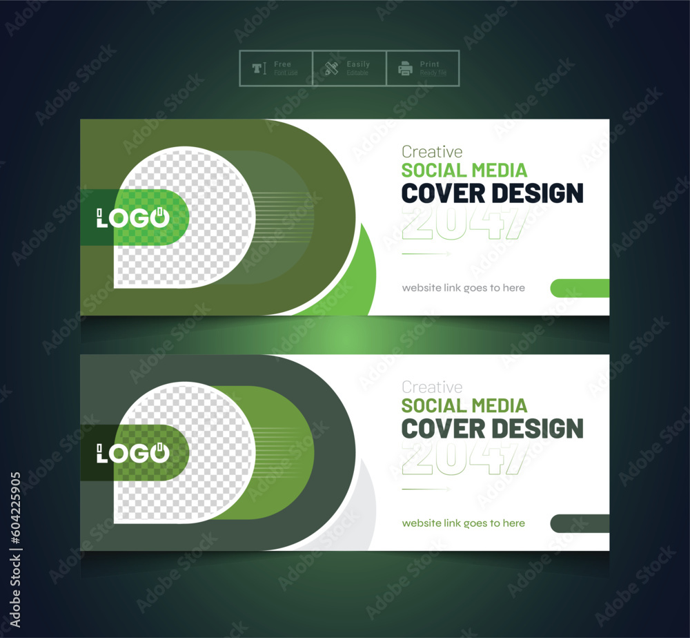 Professional Facebook cover page timeline web ad banner template with ...