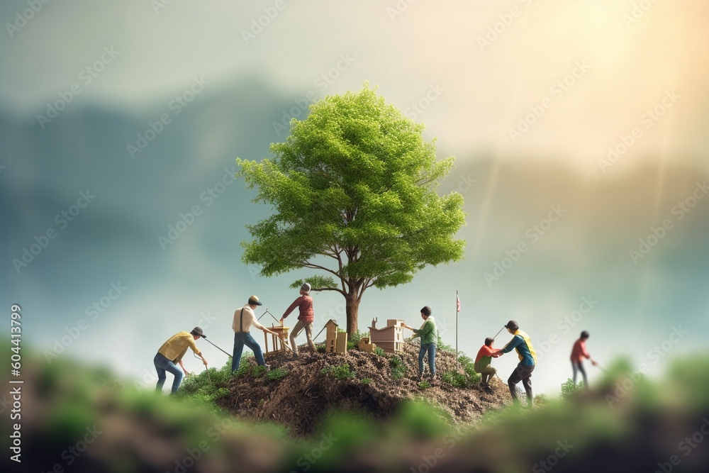 Environmental cooperation. Unity of businesspeople and community ...