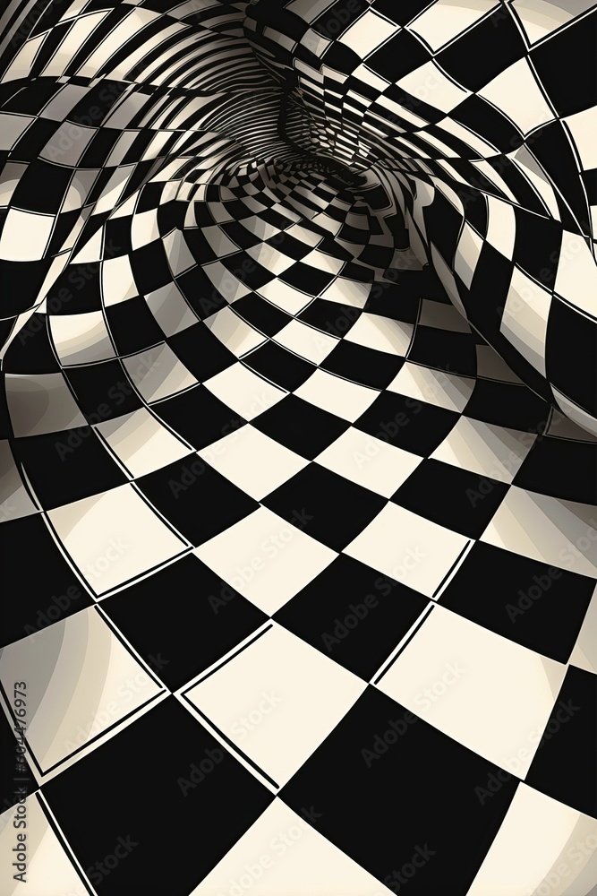 A checkerboard pattern in black and white or a bright color combination ...