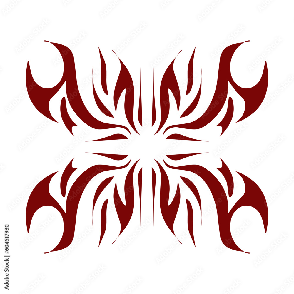 Maroon color tribal design illustration. Perfect for tattoos, stickers ...