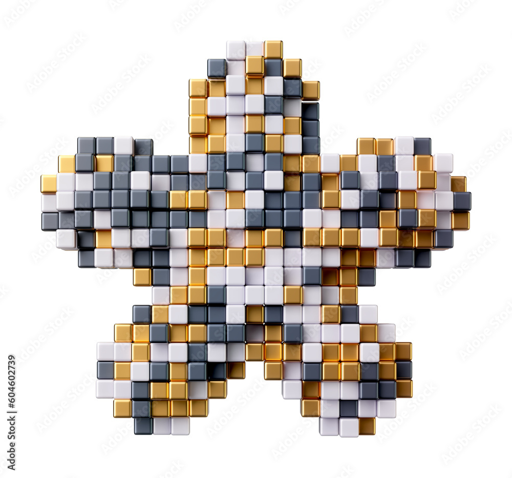 Symbol Asterisk of alphabet digital pixel font isolated on transparent ...