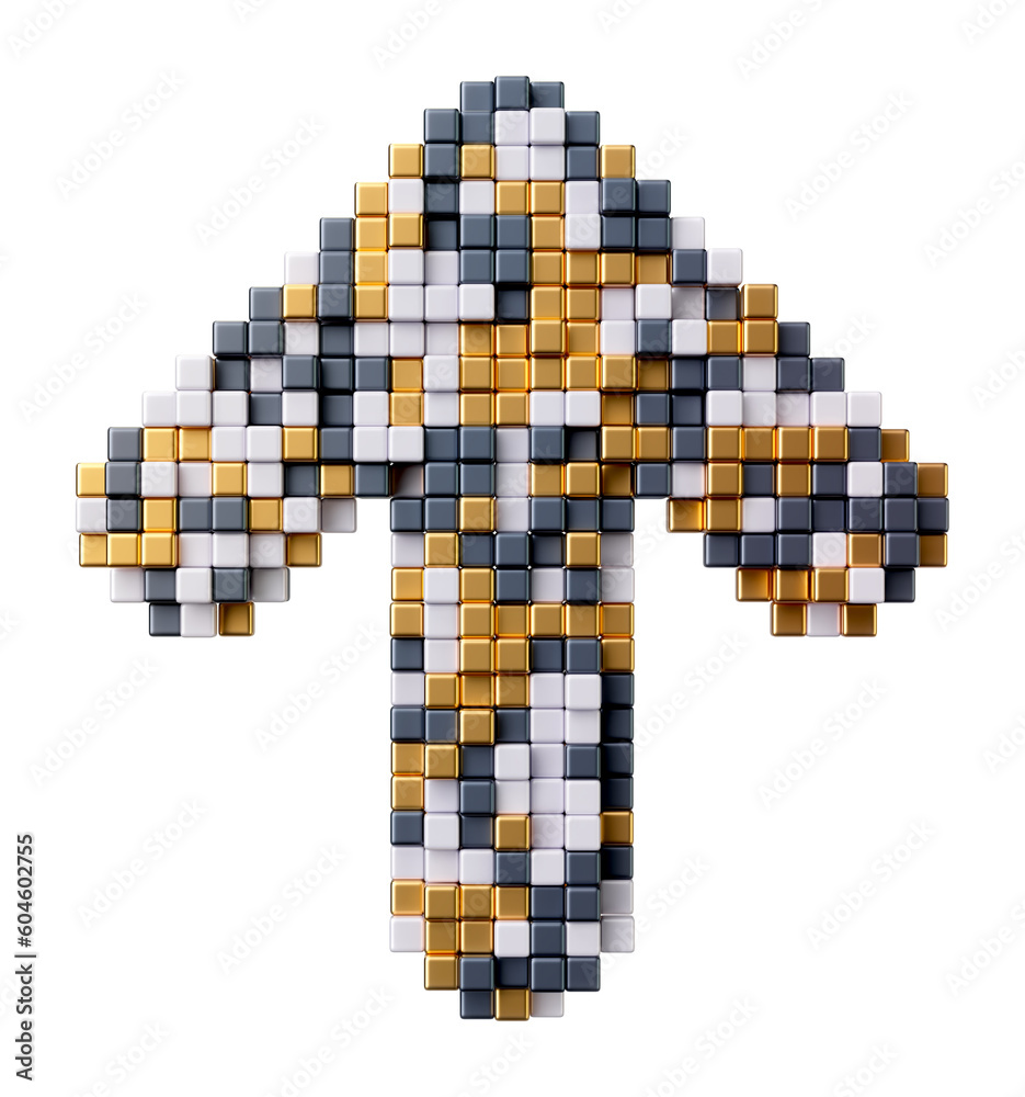 Symbol Arrow Top of alphabet digital pixel font isolated on transparent ...