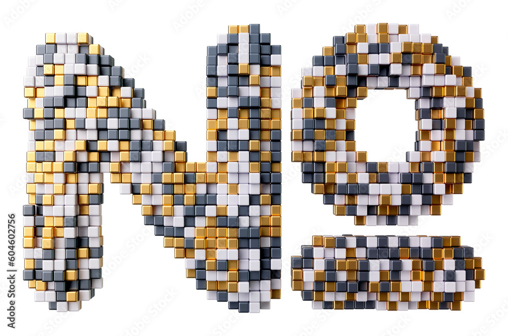 Symbol Numero Sign of alphabet digital pixel font isolated on ...