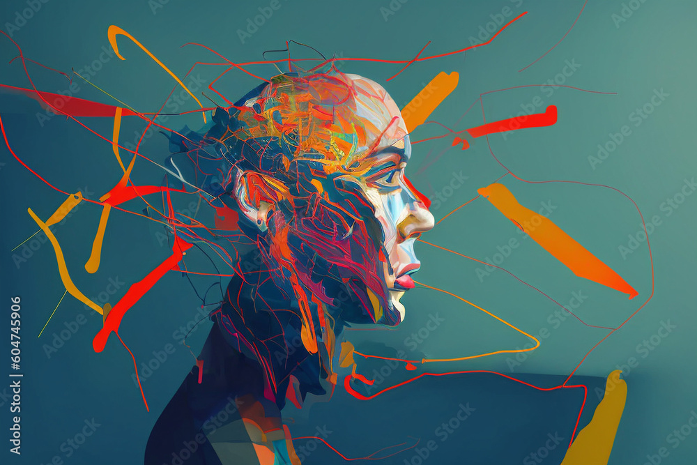 Ilustración de Stock Trauma and depression depiction - AI Generated Abstract Art | Adobe Stock