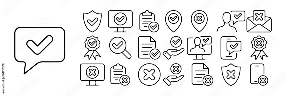 Vektor Set of checkmark icons. Illustrations depicting various styles of checkmarks, including ...