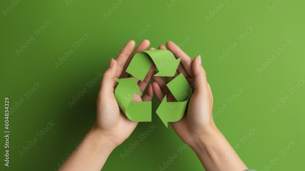 Hands holding recycle symbol Stock Illustration | Adobe Stock
