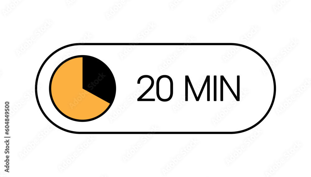 20 Minutes Timer UI UX Design Icon, Modern Minimal Look. Clock, Stop ...