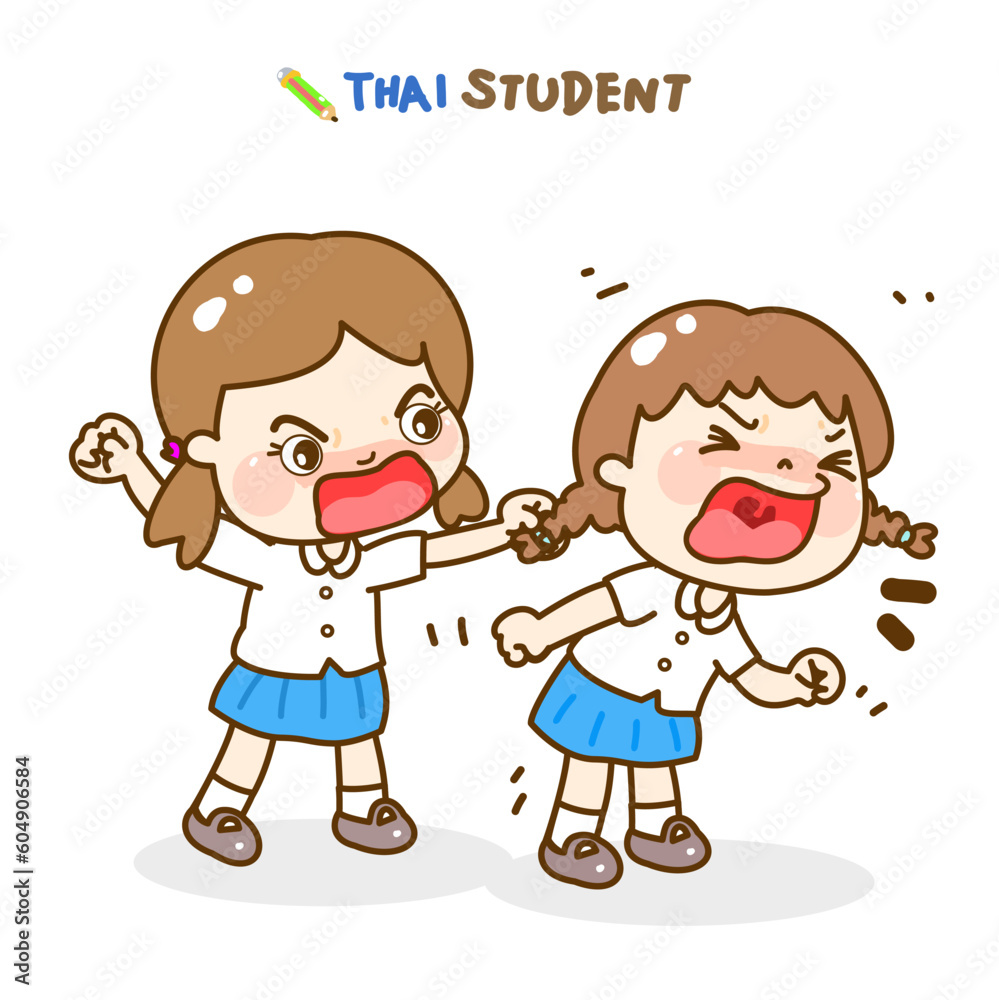 Cartoon kids bullying character vector. Stock Vector | Adobe Stock