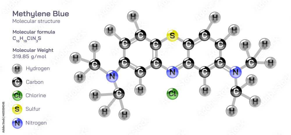 Methylene blue molecular structure formula. Periodic table structural ...