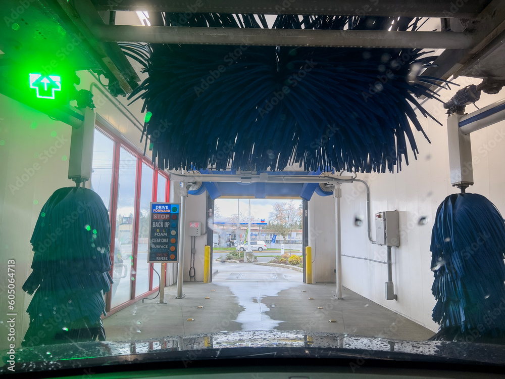 Seattle, WA USA - circa March 2023: Wide view of the interior of a car ...