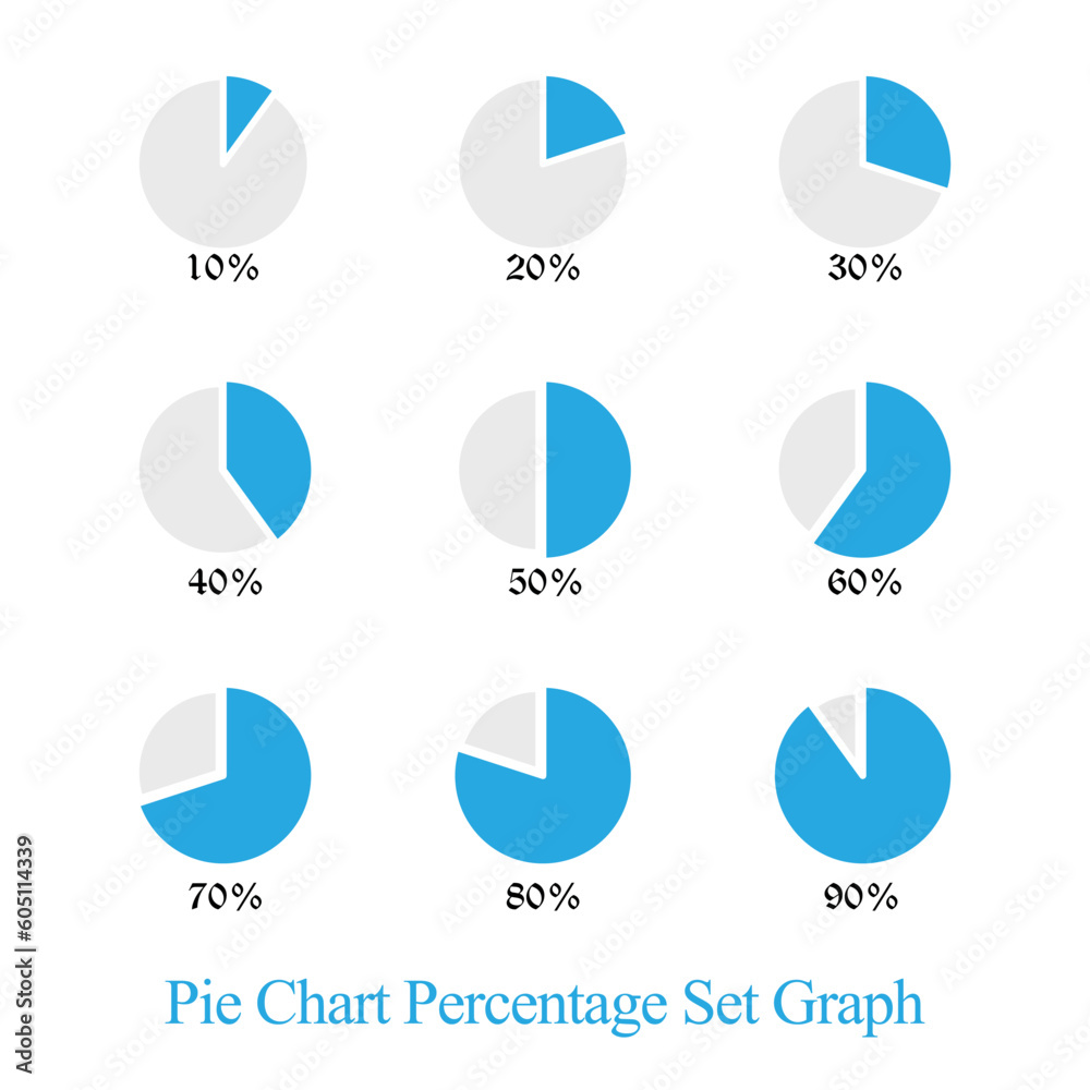 9 set pie chart percentage graph design, Infographic Vector 3d Pie ...