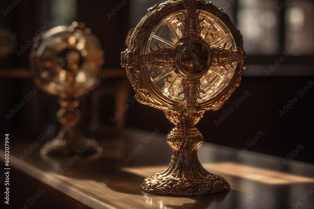Eucharist Feast of Corpus Christi. Jesus Christ in the monstrance ...