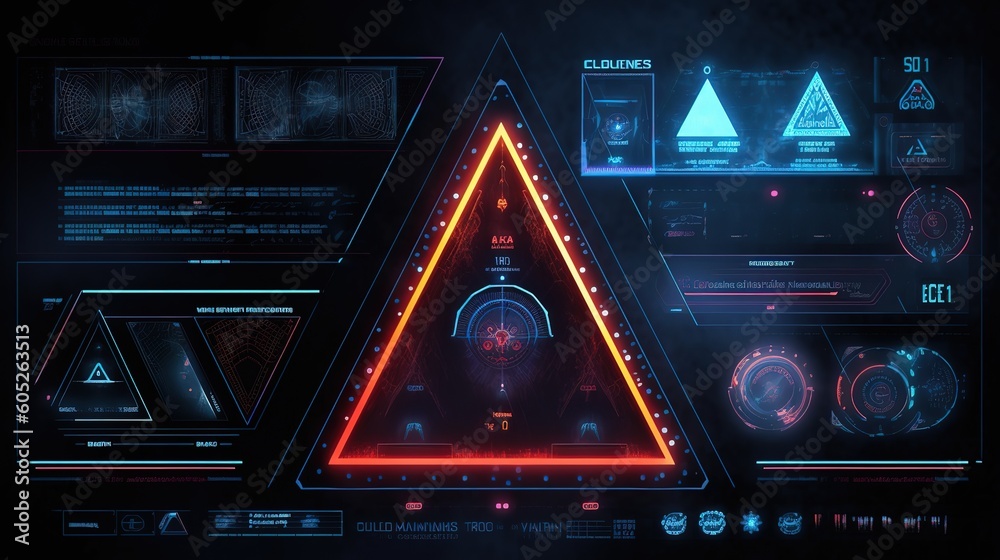 Stock-Illustration „Infographics Elements Set for HUD Sci Fi Interfaces. Hud,GUI for game ...