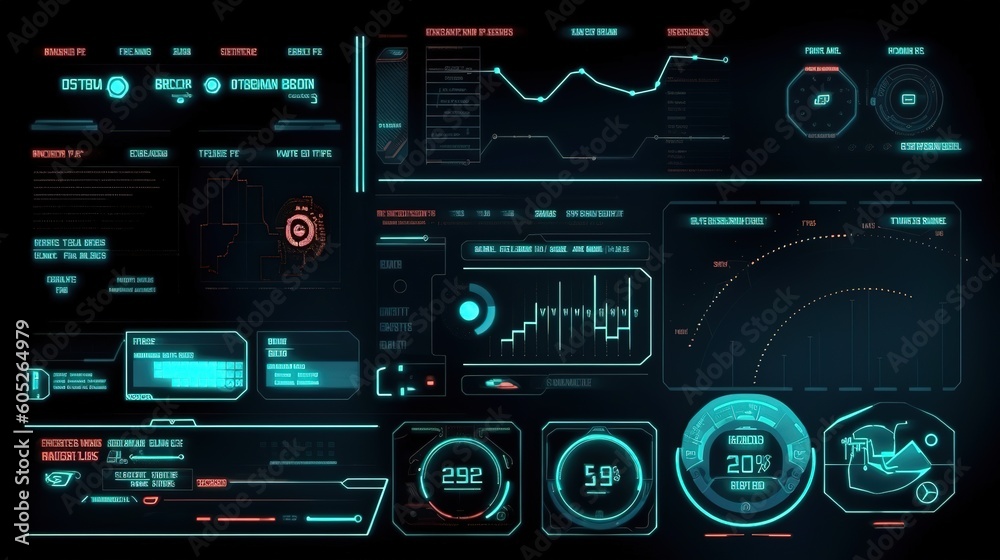 Stock-Illustration „Futuristic Callouts titles in HUD style. Hud,GUI ...