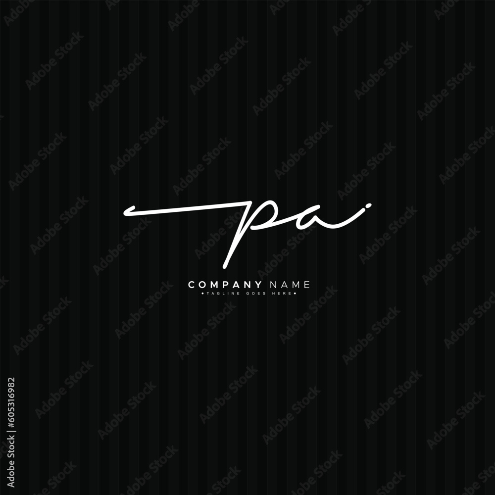 PA Handwritten Signature logo - Vector Logo Template for Beauty ...