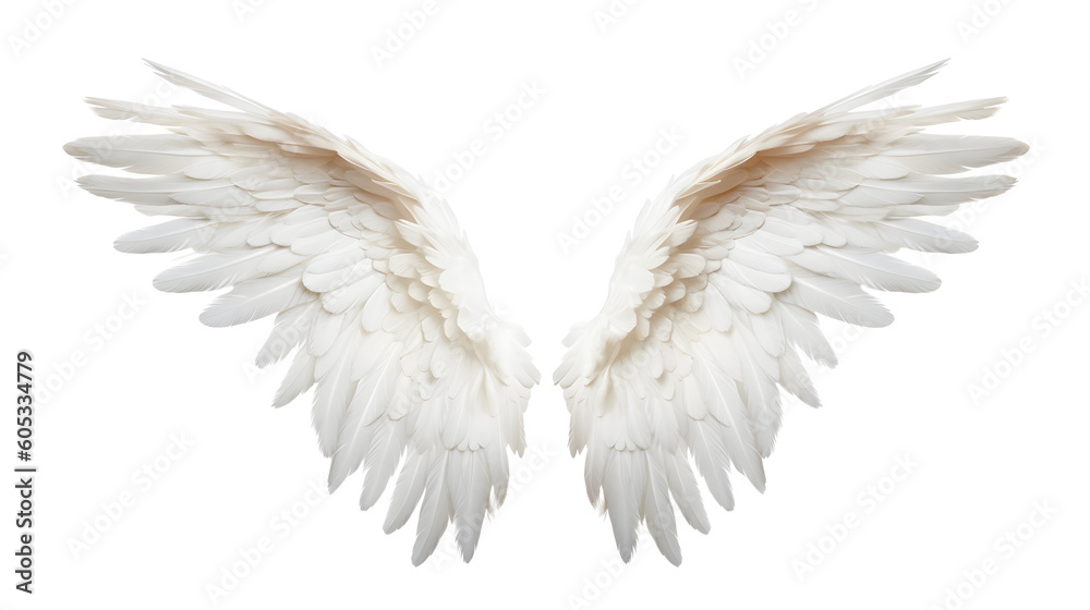 Angel Wings: White Feathered Symbol of Purity on a Transparent ...