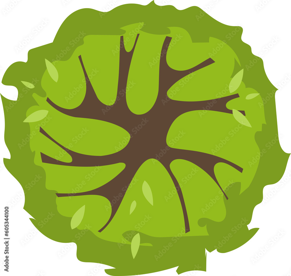 Tree or plant top view for landscape design. Icon colored tree for ...