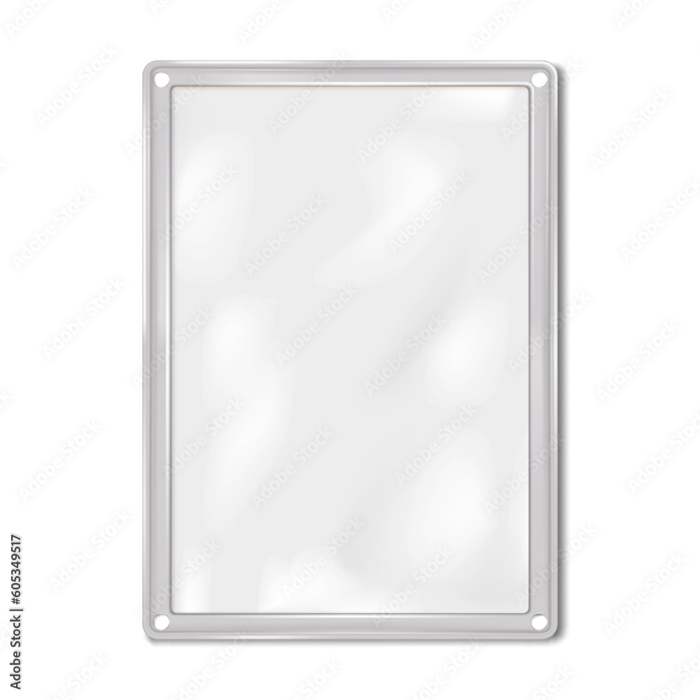 SOP magnetic folder display vector mockup. Wall document holder ...