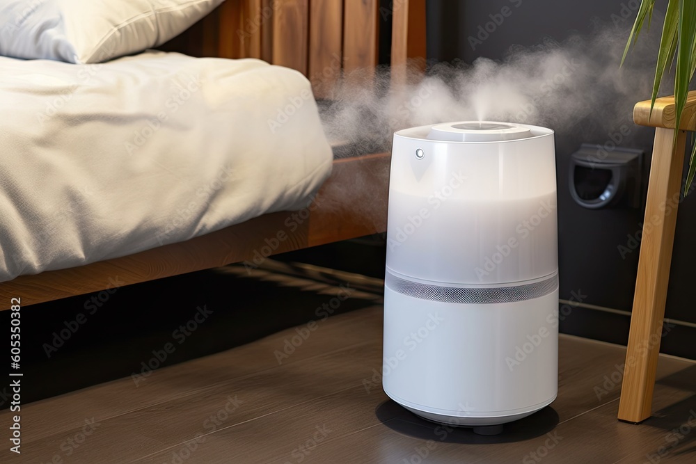 air purifier keeping a room free of dust and bacteria, with visible ...