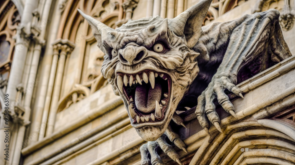 Gargoyle, fantasy creature, sandstone, grotesque, figurative, sculpture ...