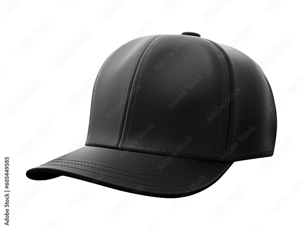 Black baseball cap isolated on white, transparent background, PNG ...