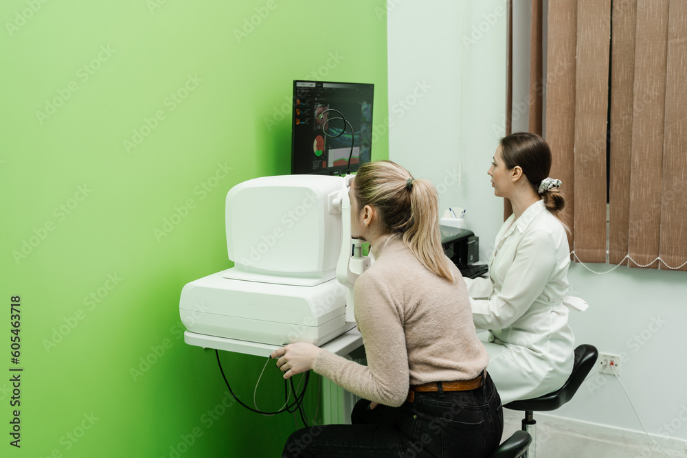 Optical coherence tomography OCT scan to create pictures of the back of ...