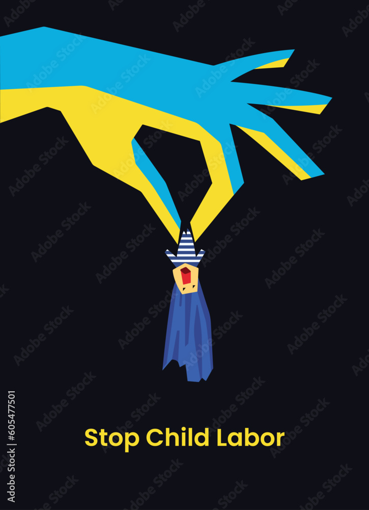 World Day against child labor background, Flat style vector ...