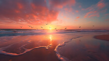 Sunset Birds Landscape Free Stock Photo - Public Domain Pictures