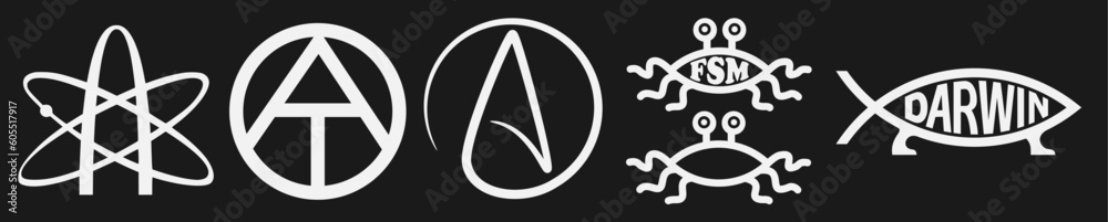 Atheism Symbols - Ai Illustrator Stock Vector | Adobe Stock