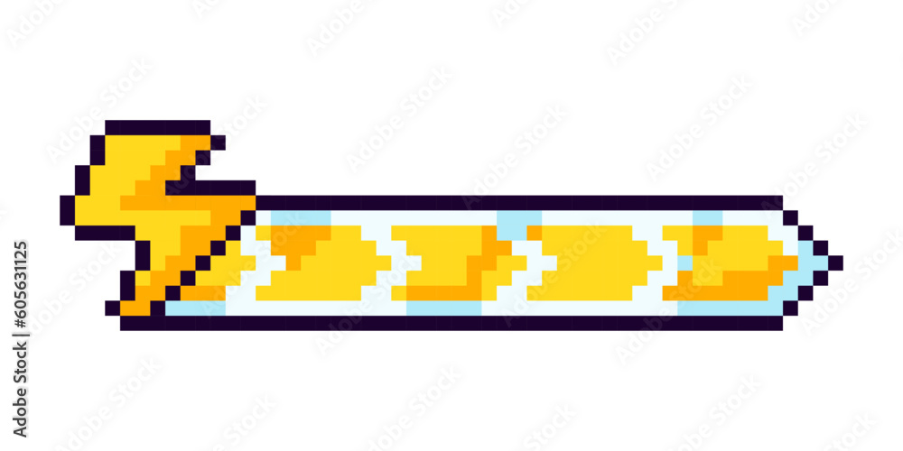 Pixel progress bar gaming experience for 2D game. 8-bit level indicator ...