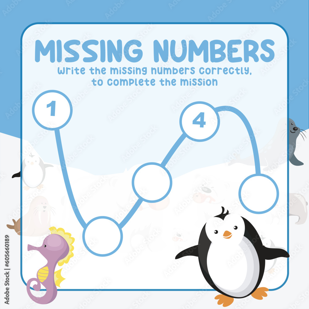 Missing numbers. Write the answer correctly. Educational printable math ...