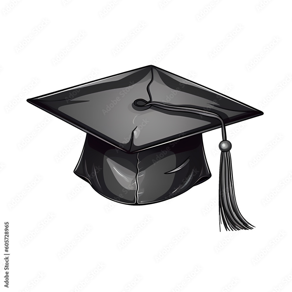 Vibrant and Joyful Cartoon Graduation Hat Clipart Illustration ...