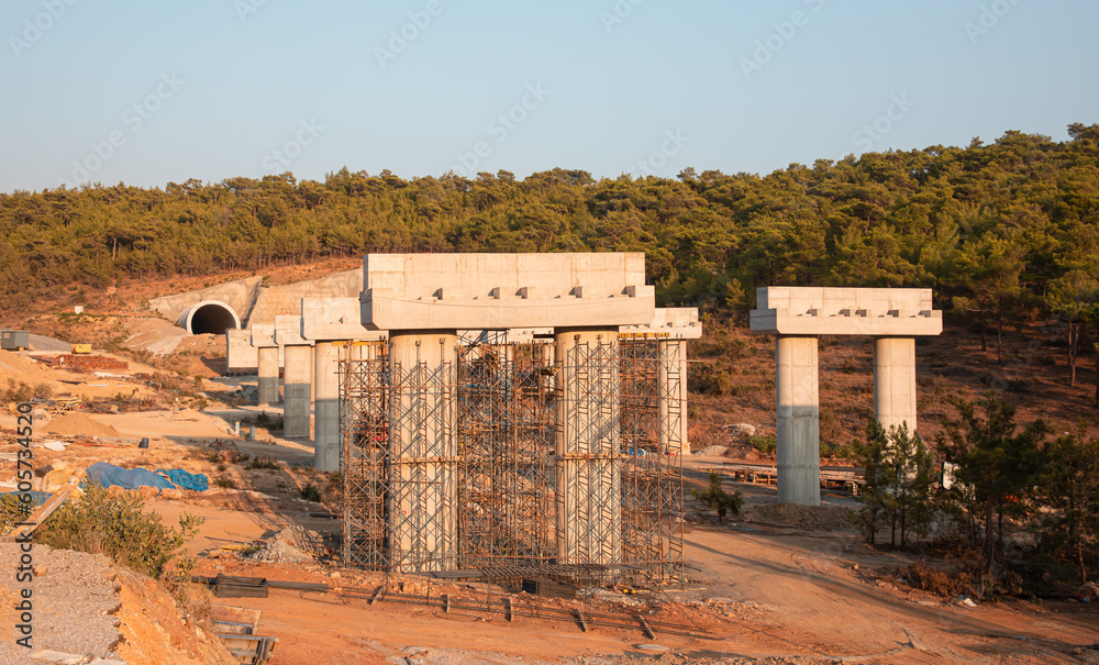Highway road tunnel construction new tunnel and viaduct - Construction ...
