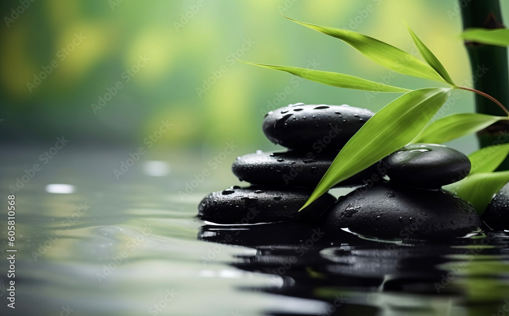 Captivating photo of a tranquil Asian-inspired spa with a serene water ...