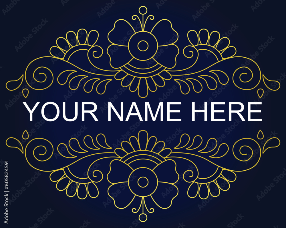 Amazing pattern name frame design in mandala doodle style coloring book ...