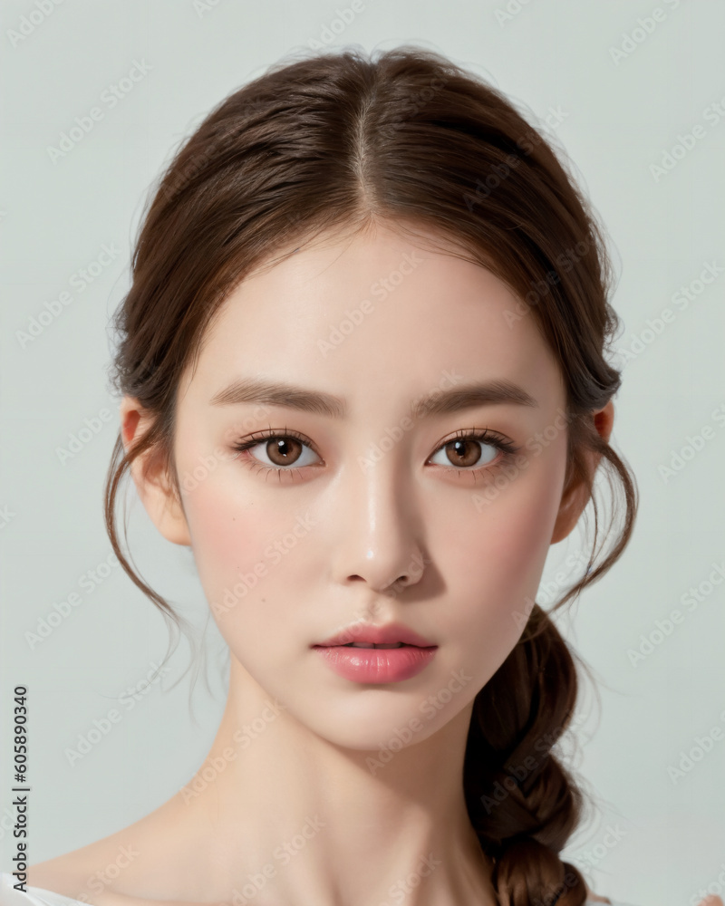 Portrait of beautiful japanese women with french braid wearing ballet ...