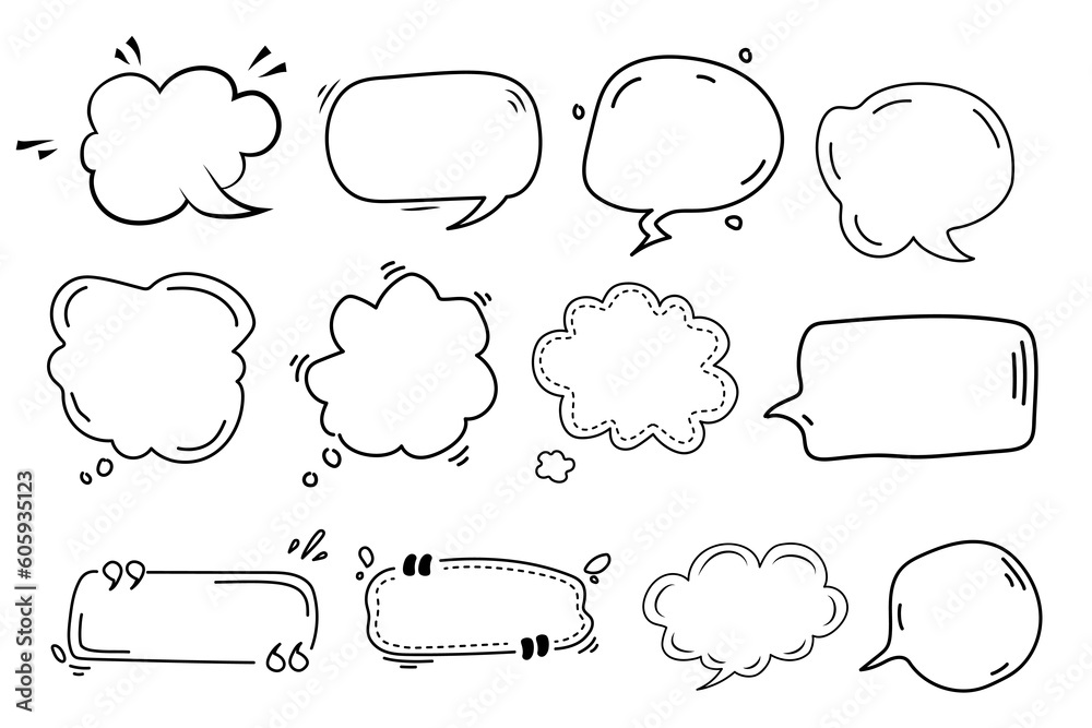 Bubble speech comic illustration outline Stock Vector | Adobe Stock