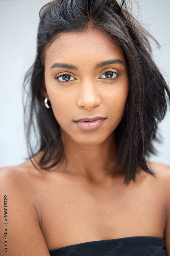 Beauty, fashion and makeup with portrait of woman for natural ...