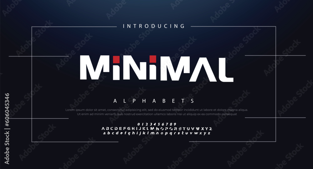Minimal abstract alphabet fonts. Typography technology, electronic ...