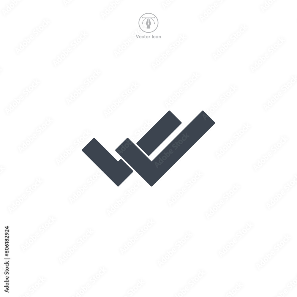Double Check Mark icon symbol template for graphic and web design ...