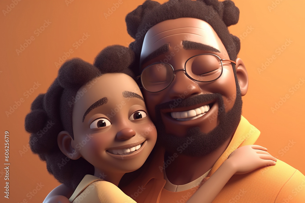 Стоковая иллюстрация «African American happy family. Portrait of ...