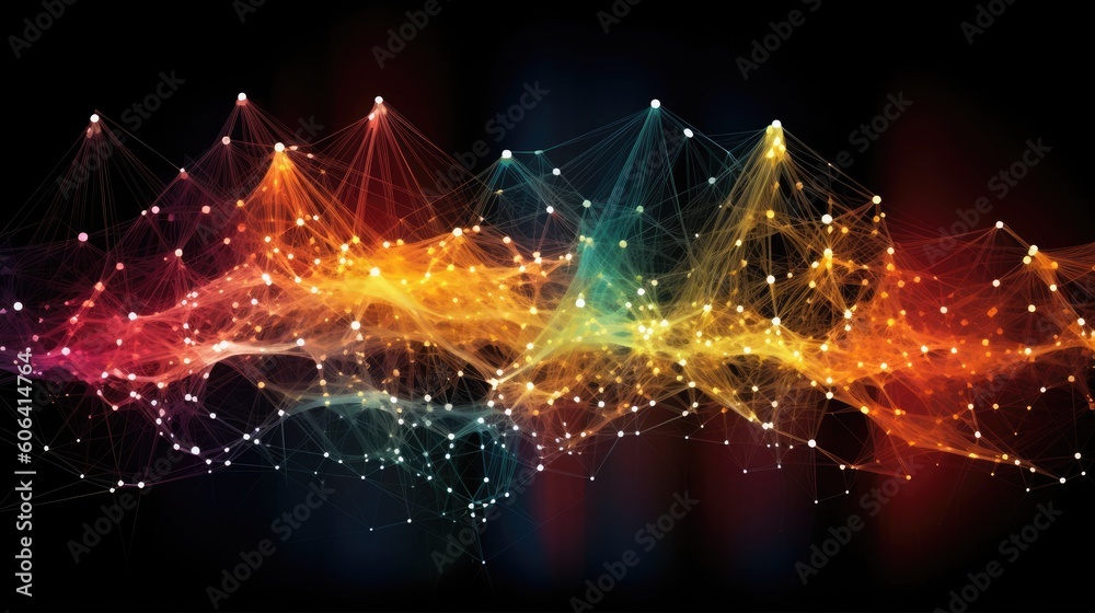 An abstract representation of data visualization, with interconnected ...