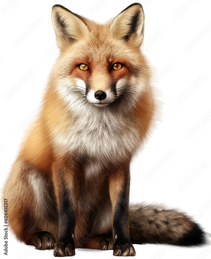 red fox no background