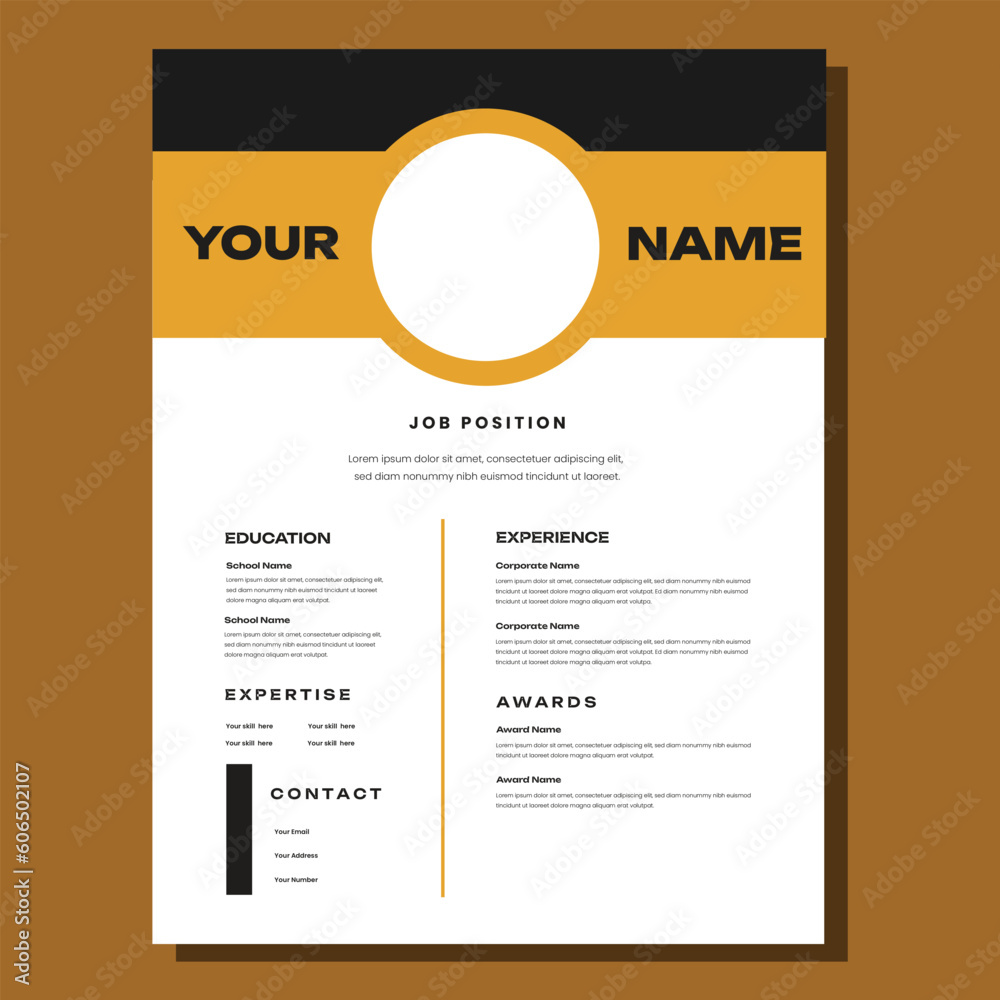 CV template. Professional resume letterhead, cover letter business ...