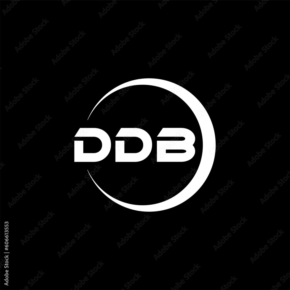 DDB letter logo design with black background in illustrator, cube logo ...