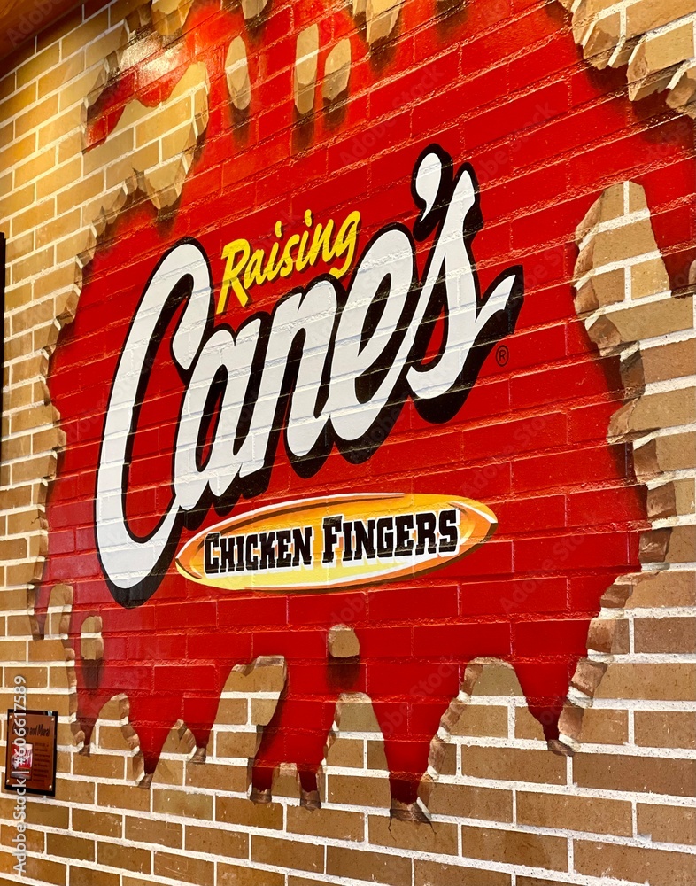 Santa Ana, CA - USA - May 2023 - Interior sign at a Raising Cane’s ...