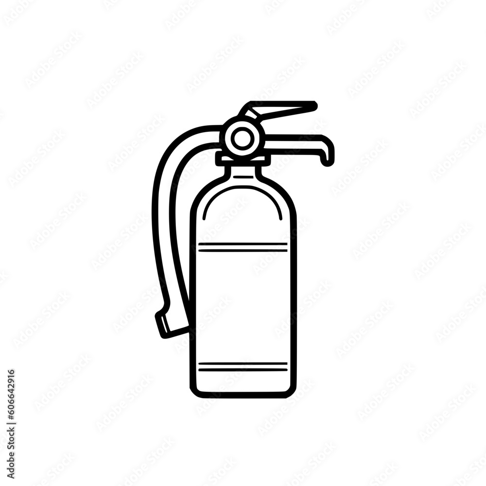 Fire extinguisher vector illustration isolated on transparent ...