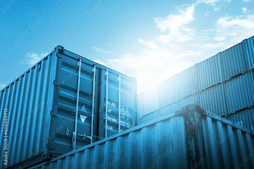 Containers Cargo Shipping. Handling of Logistic Transportation Industry ...