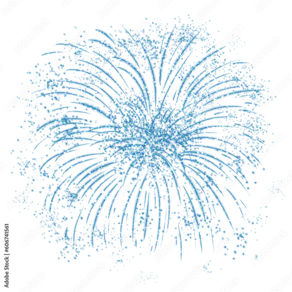 Blue fireworks design on transparent background. Fireworks icon. Design ...